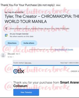 Chromakopia: World Tour Manila Tickets | 3 GA (Day 1), Tickets ...