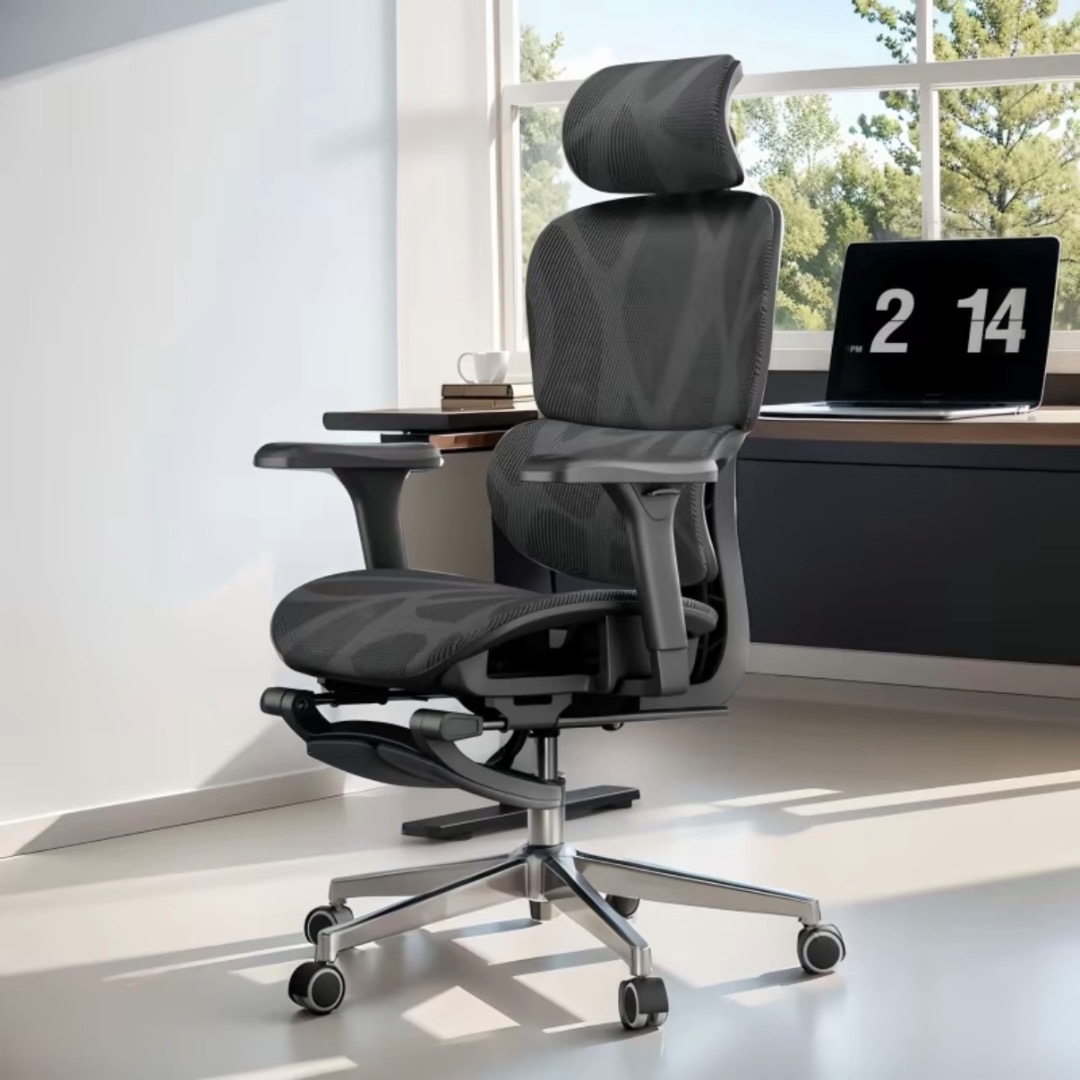 Ergonomic Mesh Office Chair | Reclining Computer Chair With Footrest ...