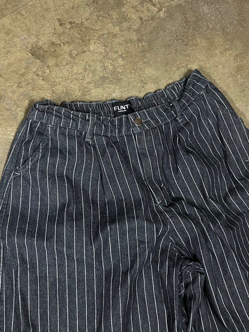 PINSTRIPES BARREL PANTS, Men's Fashion, Bottoms, Jeans on Carousell