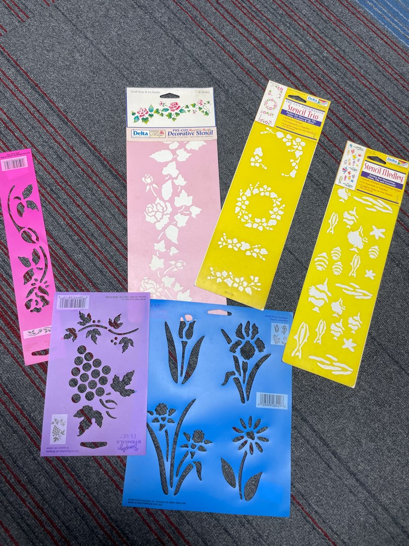 Plaid Simply Stencils 型版 型染版 背景型版, 書籍、休閒與玩具, 文具、藝術、手工藝, 手工藝、創作工具在旋轉拍賣