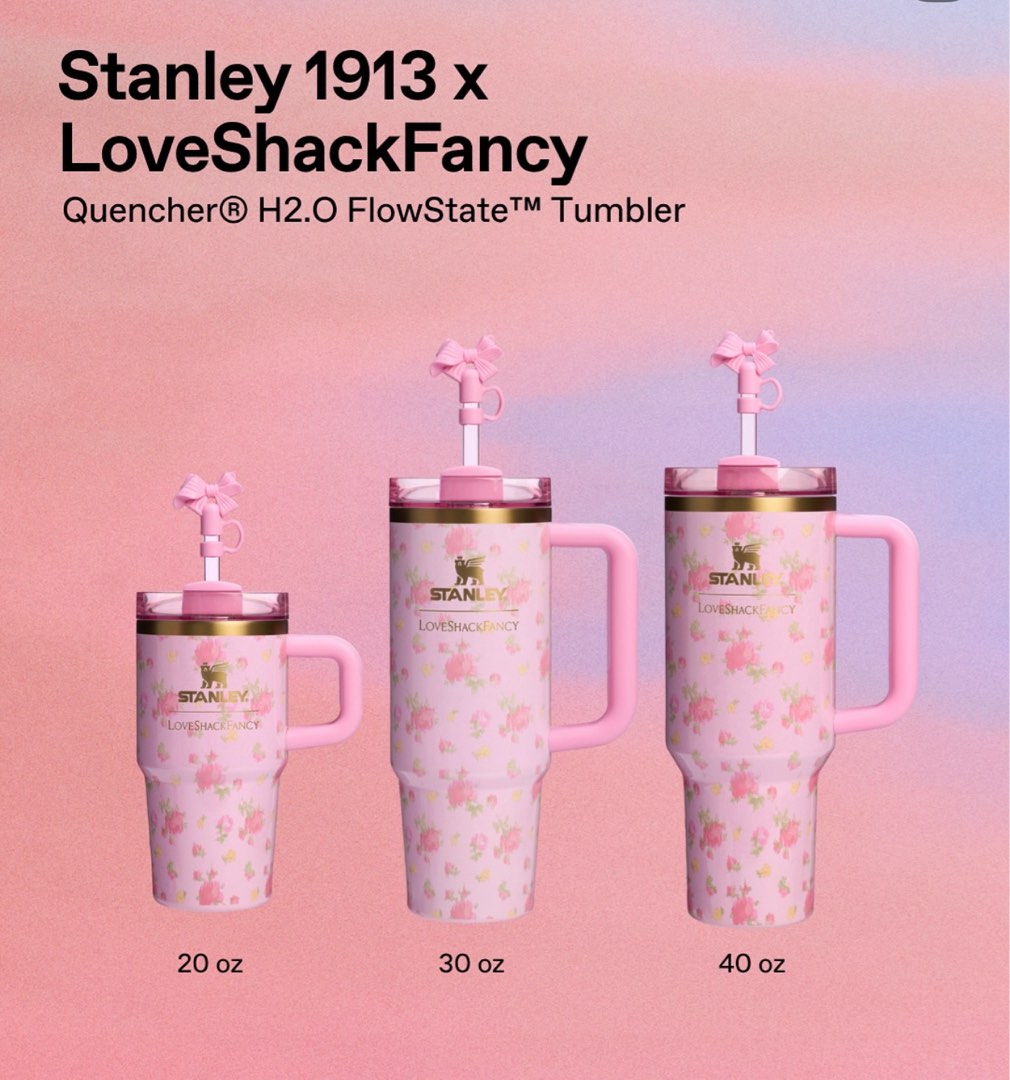 preorder love shack fancy x stanley collab tumbler, Furniture & Home ...