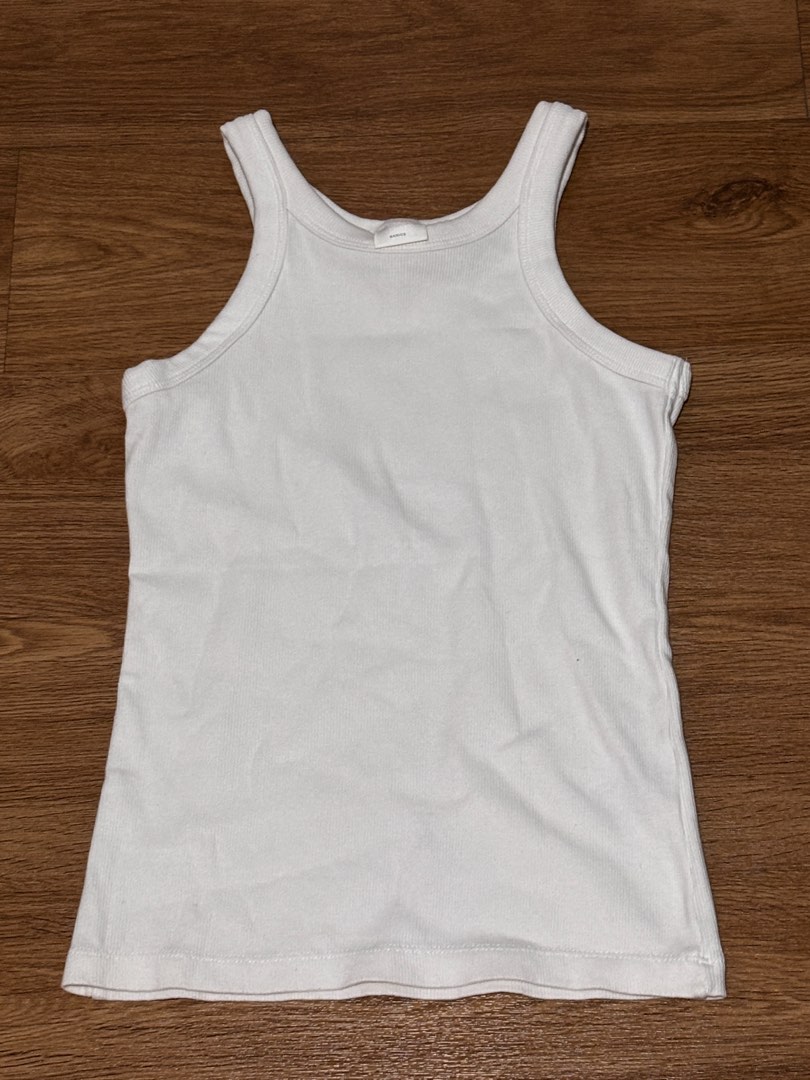 Tank top Basic Putih HnM White Capsule Wardrobe, Fesyen Wanita, Pakaian ...