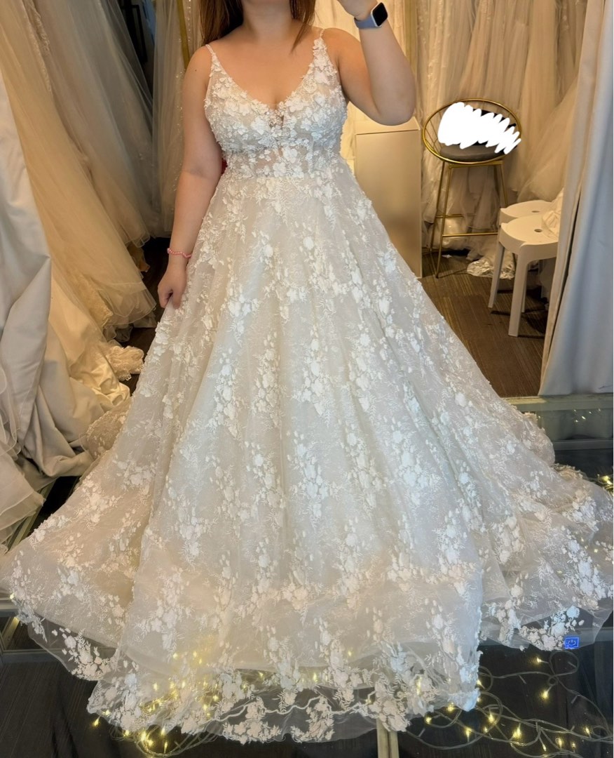 Bqueens A-line Floral Wedding Dress (after 05/10/2025), Women's Fashion ...