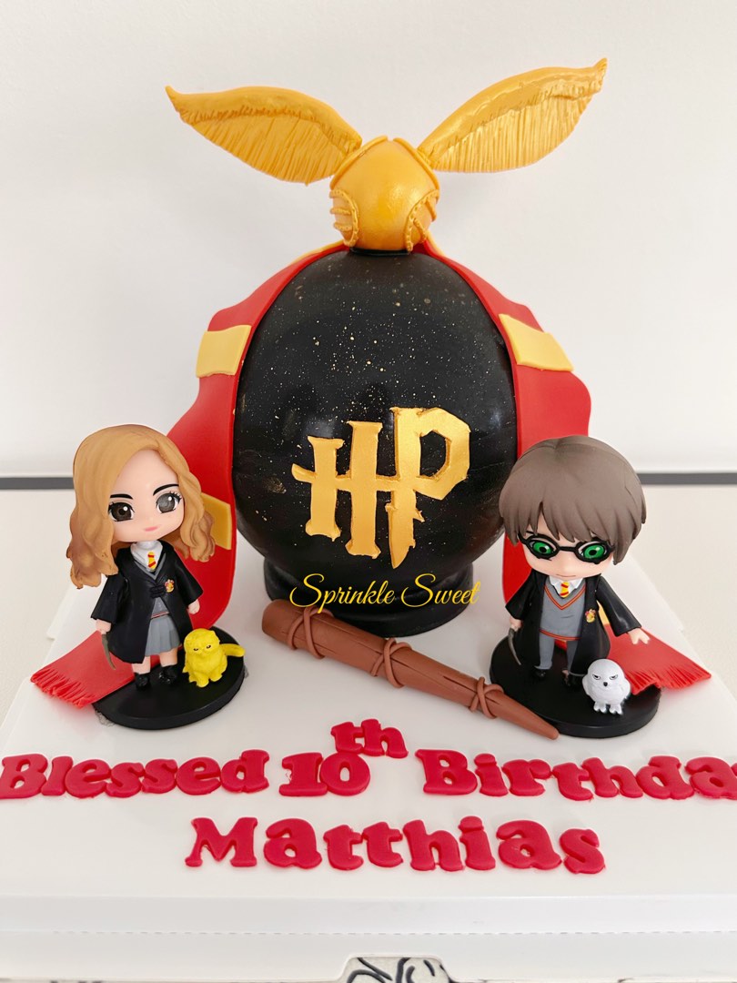Harry Potter golden snitch piñata cake/ knock knock cake/ customised ...
