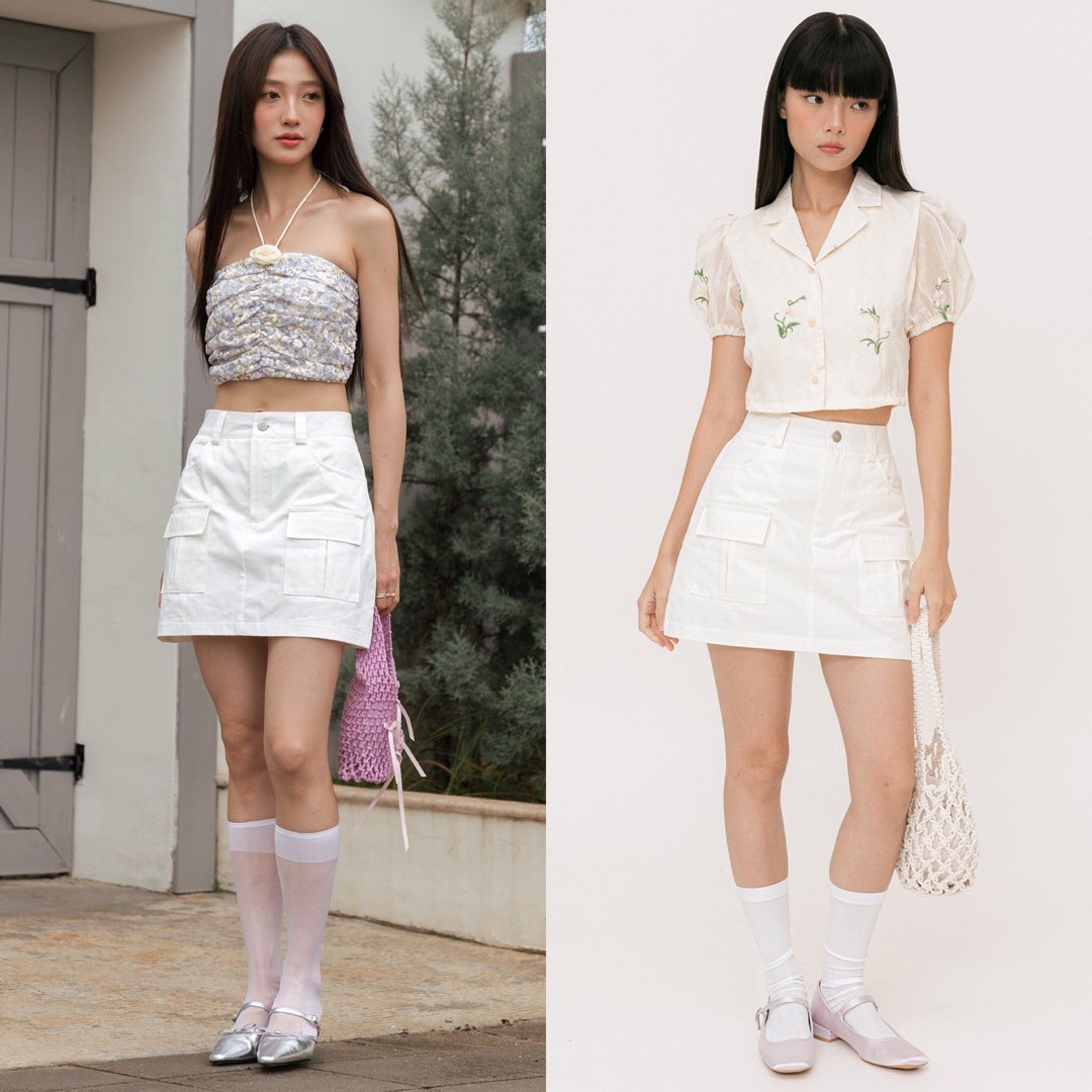 Modparade Bibi Skorts in Blanc, Women's Fashion, Bottoms, Shorts on Carousell