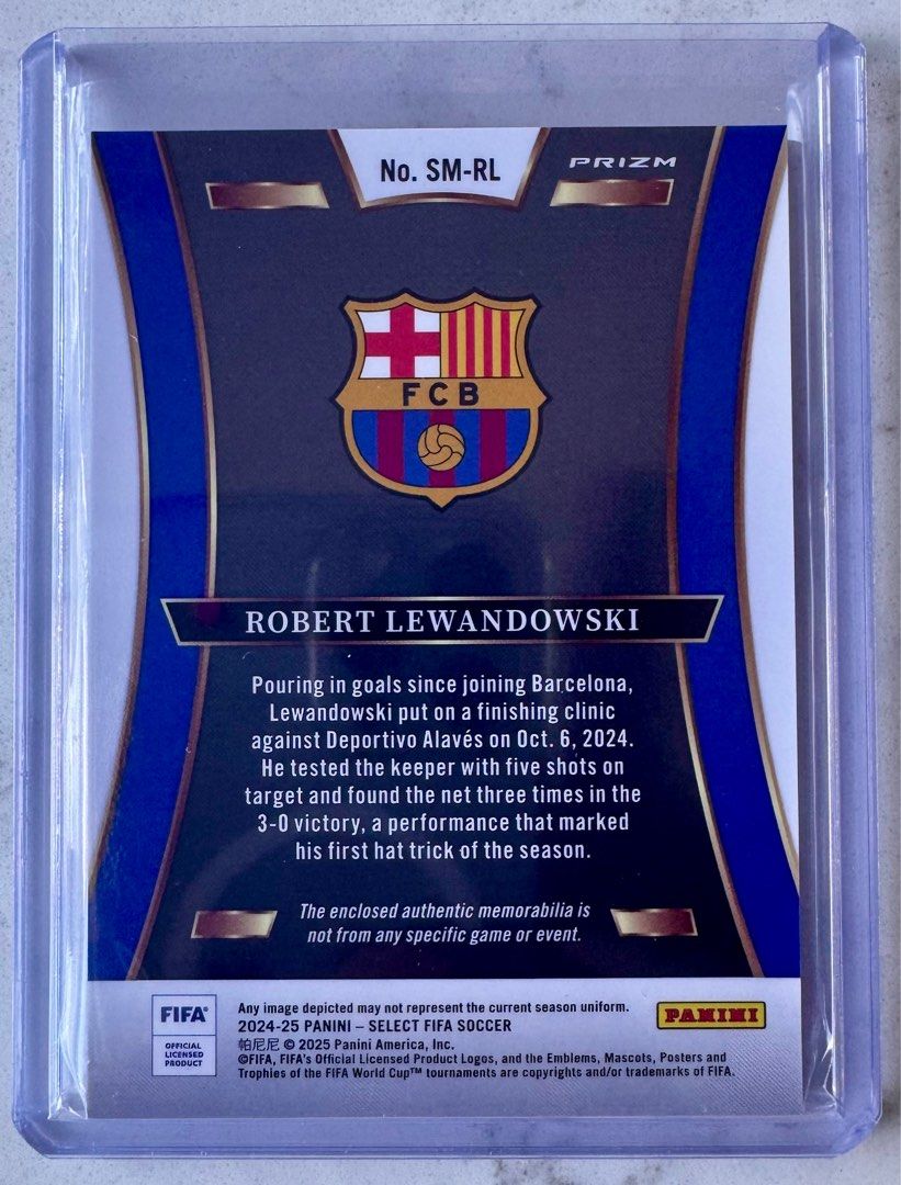 Robert Lewandowski / FC Barcelona Jersey Patch Card - 2024/25 Panini ...