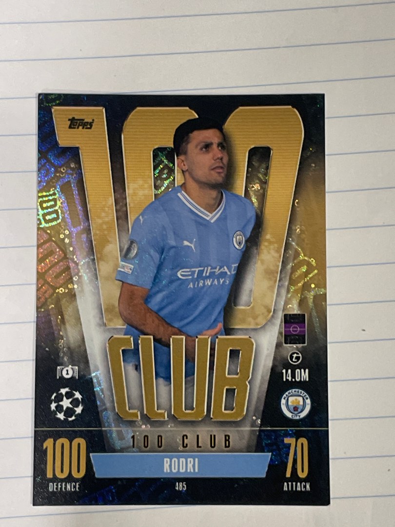 Topps Match Attax 100 Club Rodri Card, Hobbies & Toys, Toys & Games on ...
