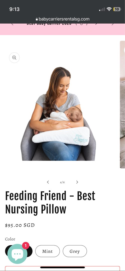 Feeding Friend Nursing Pillow - Mint (Travel friendly), Babies & Kids ...