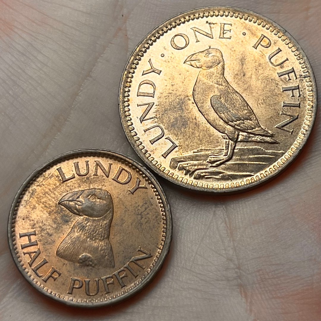 Lundy Puffin Coin set 1929, Hobbies & Toys, Memorabilia & Collectibles ...