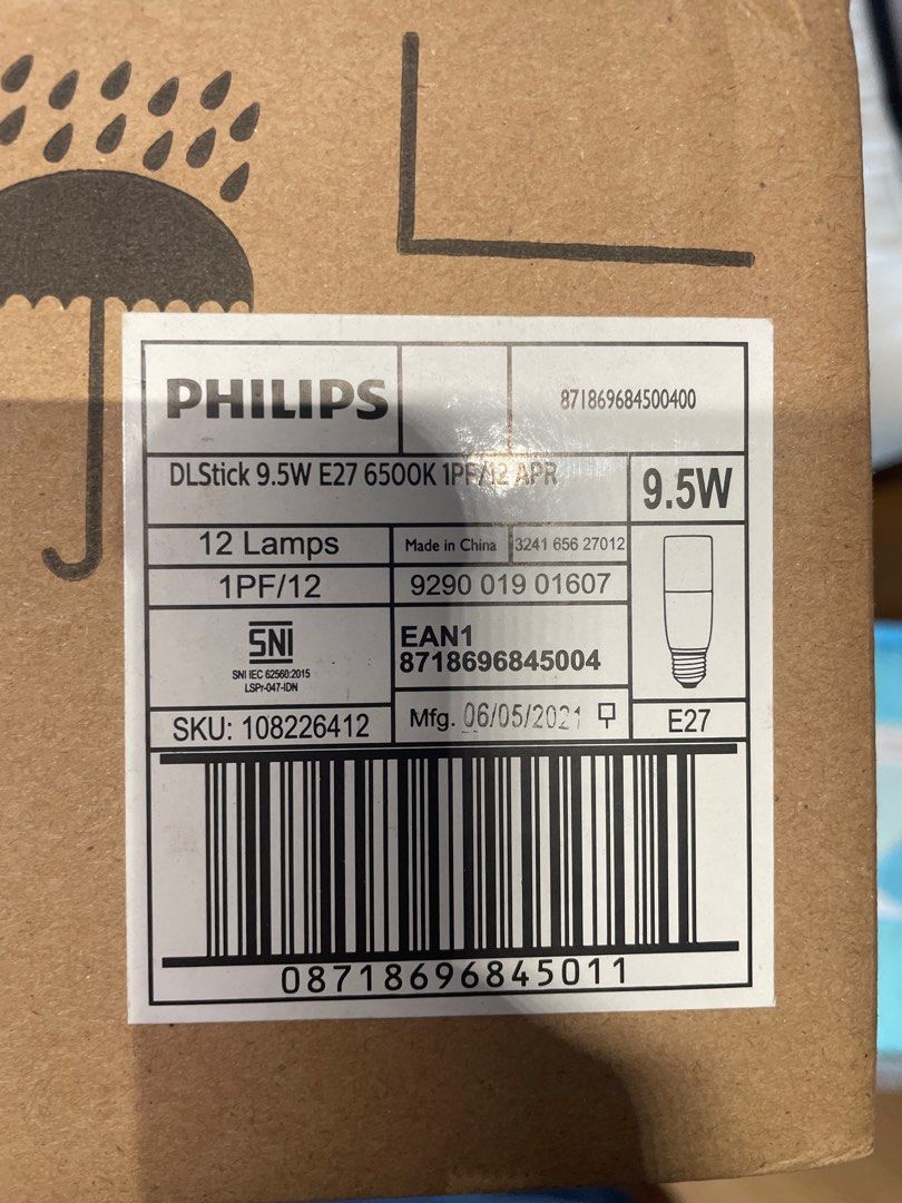 Philips DLStick 9.5W E27 6500K LED Bulb X 4, Furniture & Home Living ...