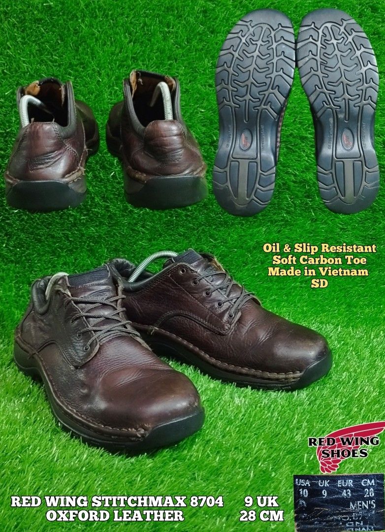 RED WING STITCHMAX 8704 OXFORD LEATHER DARK BROWN, Men's Fashion ...