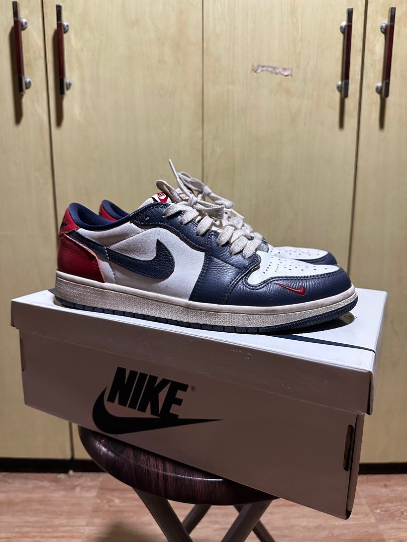 Sepatu Nike Air Jordan 1 Retro Low OG Summit White / Gym Red Original ...