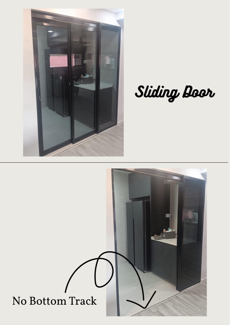 Sliding door/Swing door/Bifold door/BTO door/Aluminium door/No track ...