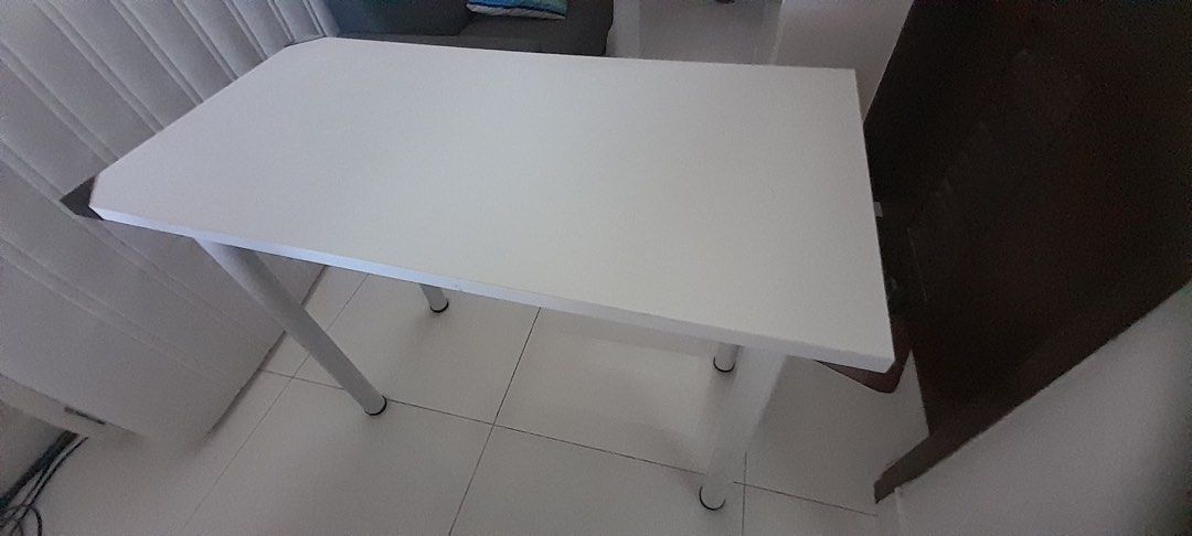 White Study Table 100cm x 50 cm x 75 cm, Furniture & Home Living ...