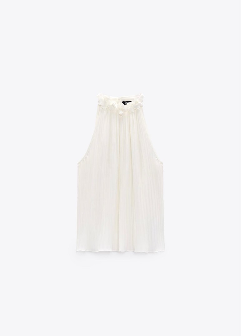 Zara pleated halter top, Women's Fashion, Tops, Others Tops on Carousell