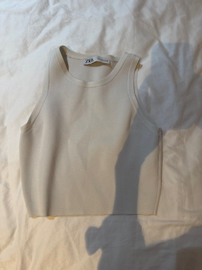 Zara Ribbed Tank Top, Women's Fashion, Tops, Sleeveless on Carousell
