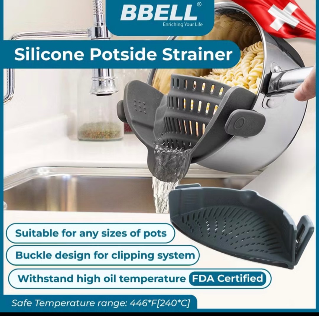 BBELL Potside Silicone Strainer Filter Mesh Fine Leak Strainer Colander Sifter Penapis Wayar ...