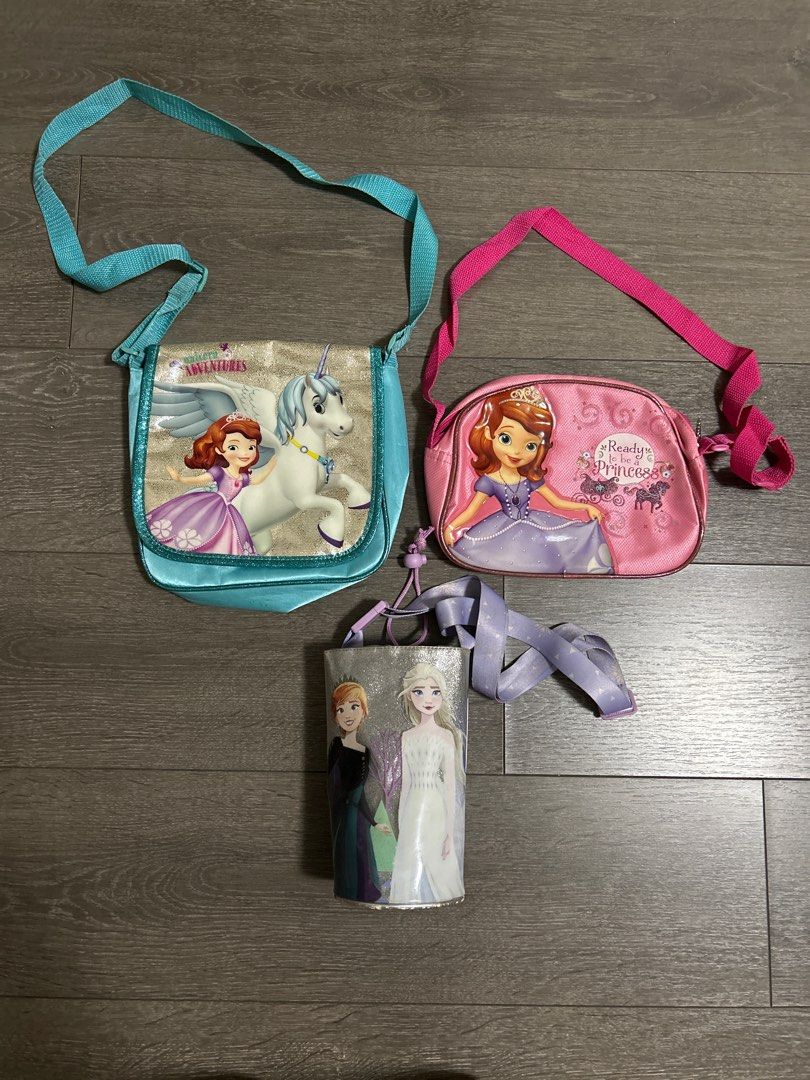 Disney Sofia the First Handbags & Frozen Elsa & Anna Water Bottle Pouch ...