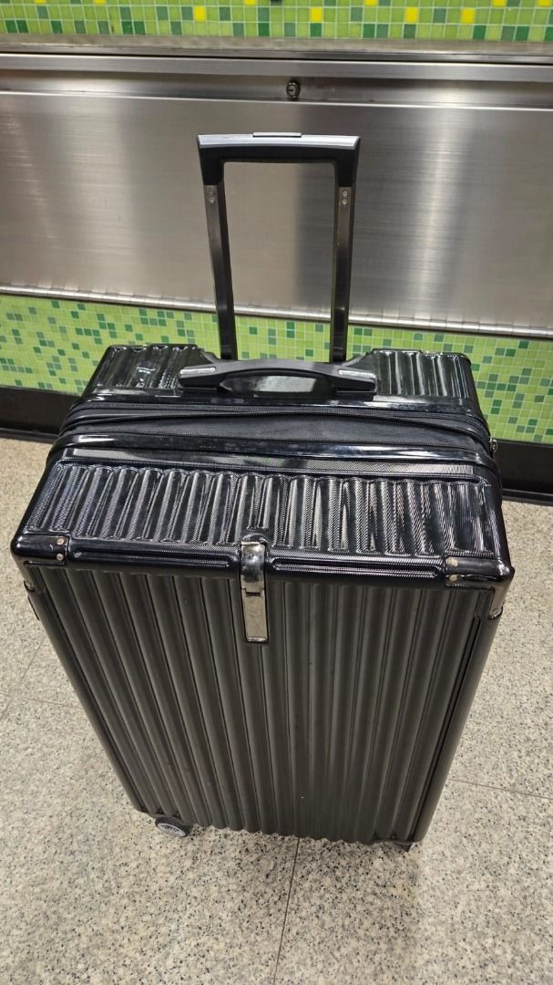 Extra large black color expandable luggage, check in suitcase hardcase ...