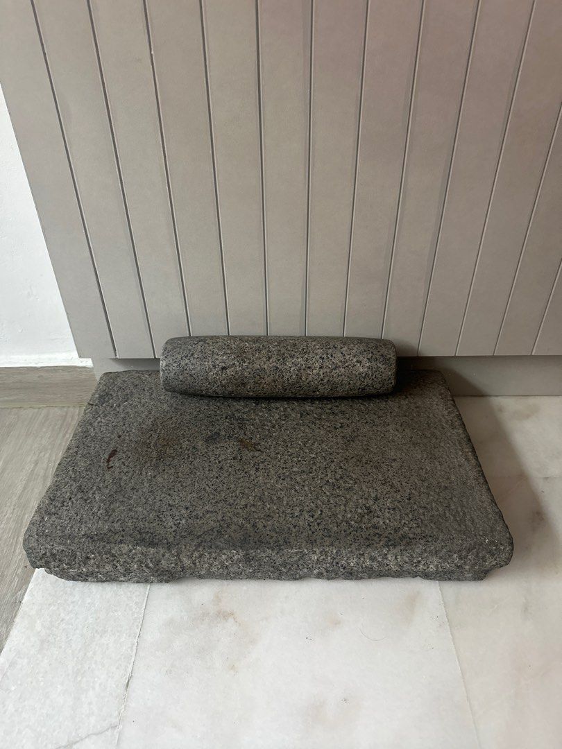 Granite Grinding Stone and Roller, Furniture & Home Living, Kitchenware ...