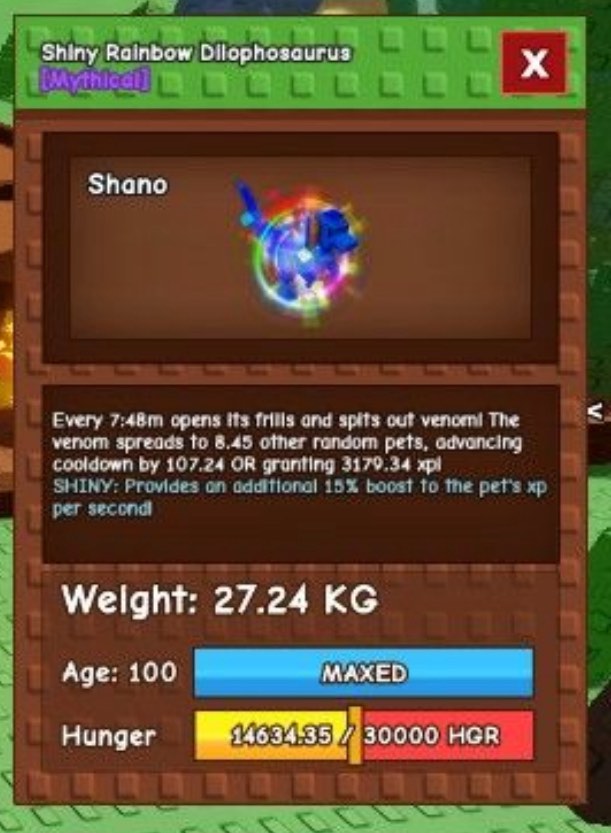 Grow A Garden - RAINBOW HATCHED DILOPHOSAURUS, Video Gaming, Gaming ...