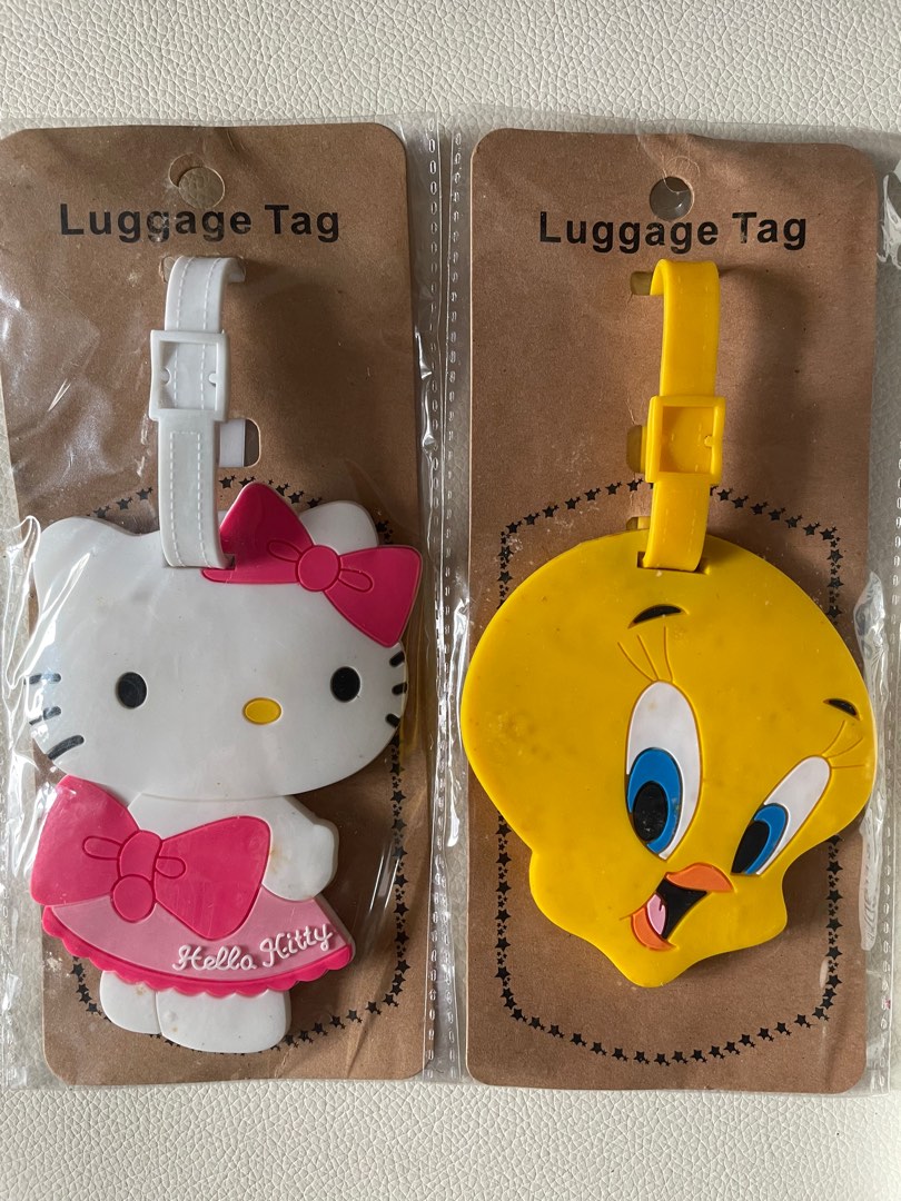 Hello Kitty & Tweety Bird Luggage Tags, Hobbies & Toys, Travel, Travel ...
