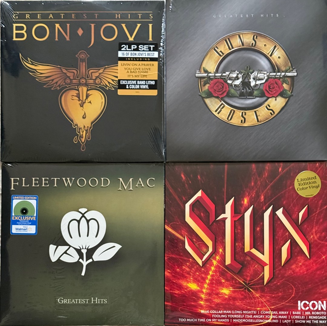 Limited edition colored vinyls of rock bands Bon Jovi, Fleetwood Mac ...
