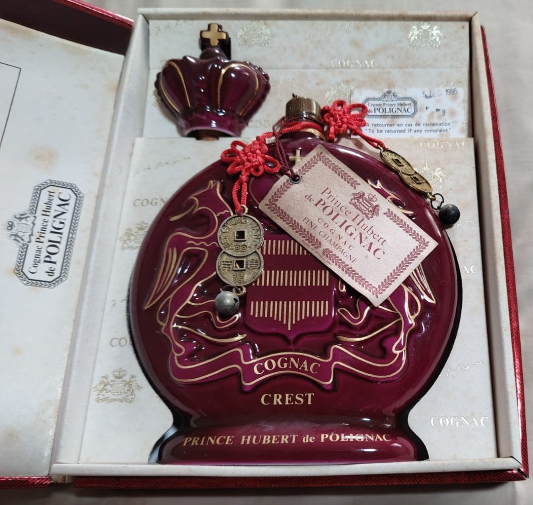 Prince Hubert de Polignac 'Crest' Cognac - Limoges decanter w stopper ...