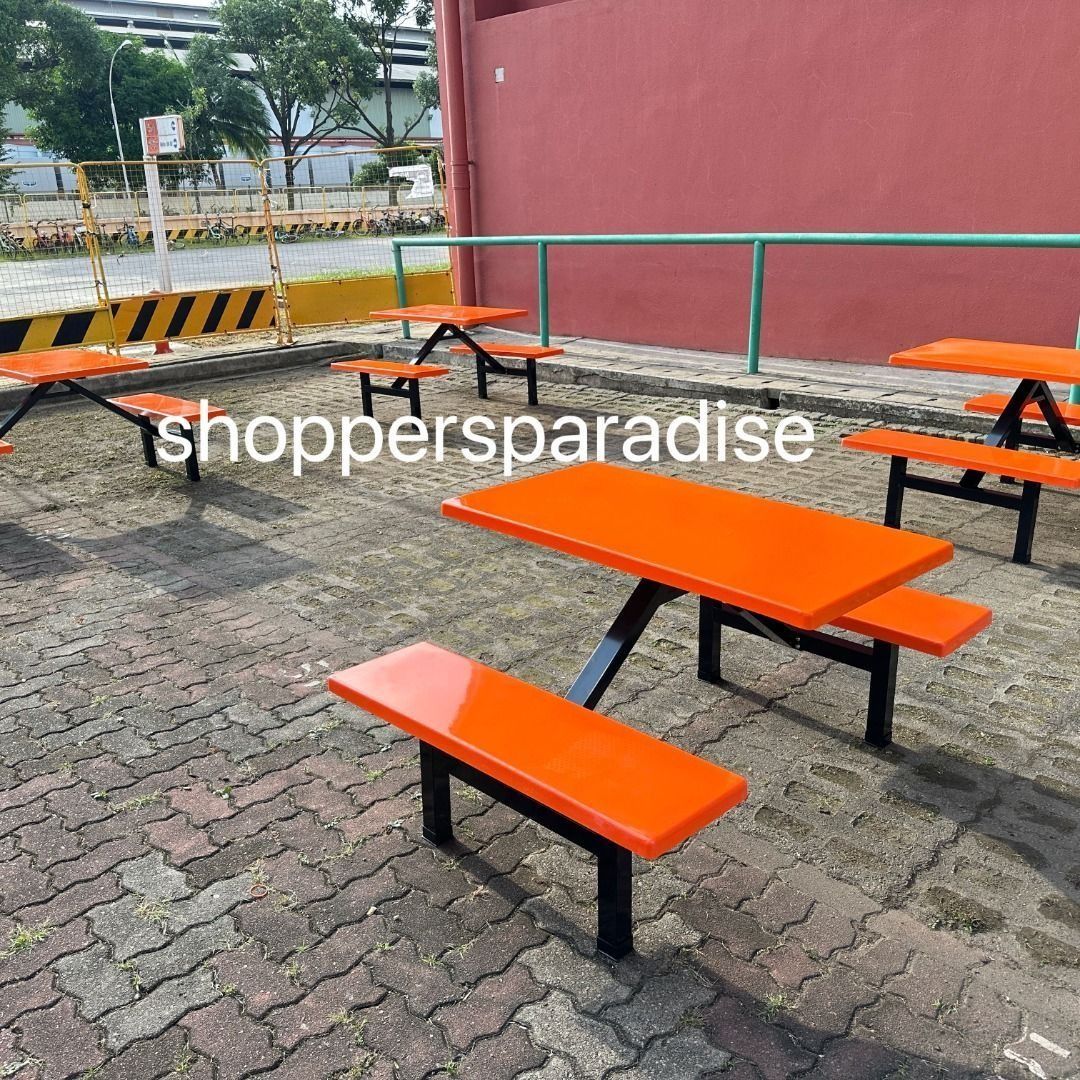 TSDT 00UAA - Fiberglass table + bench set, 1 Table + 2 Benches, canteen ...