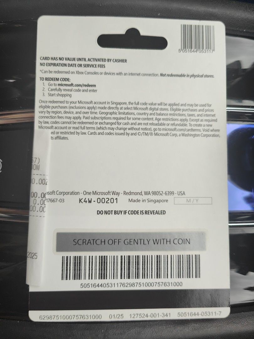 xbox gift card code rubbed off