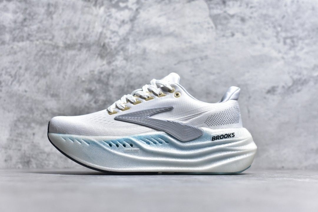 🥇Brooks Glycerin max White Blue running shoes, Women's Fashion ...