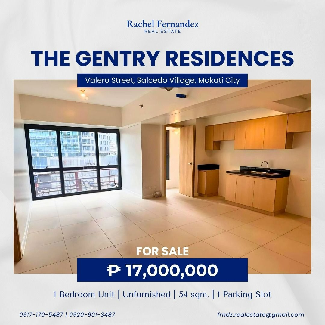 FOR SALE: The Gentry Residences - 1 Bedroom Unit, Salcedo Village ...