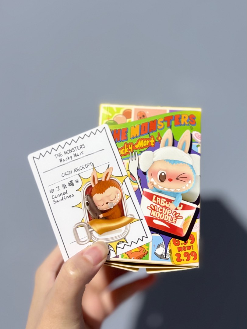 Labubu the monsters wacky mart figure canned sardines, Toys ...