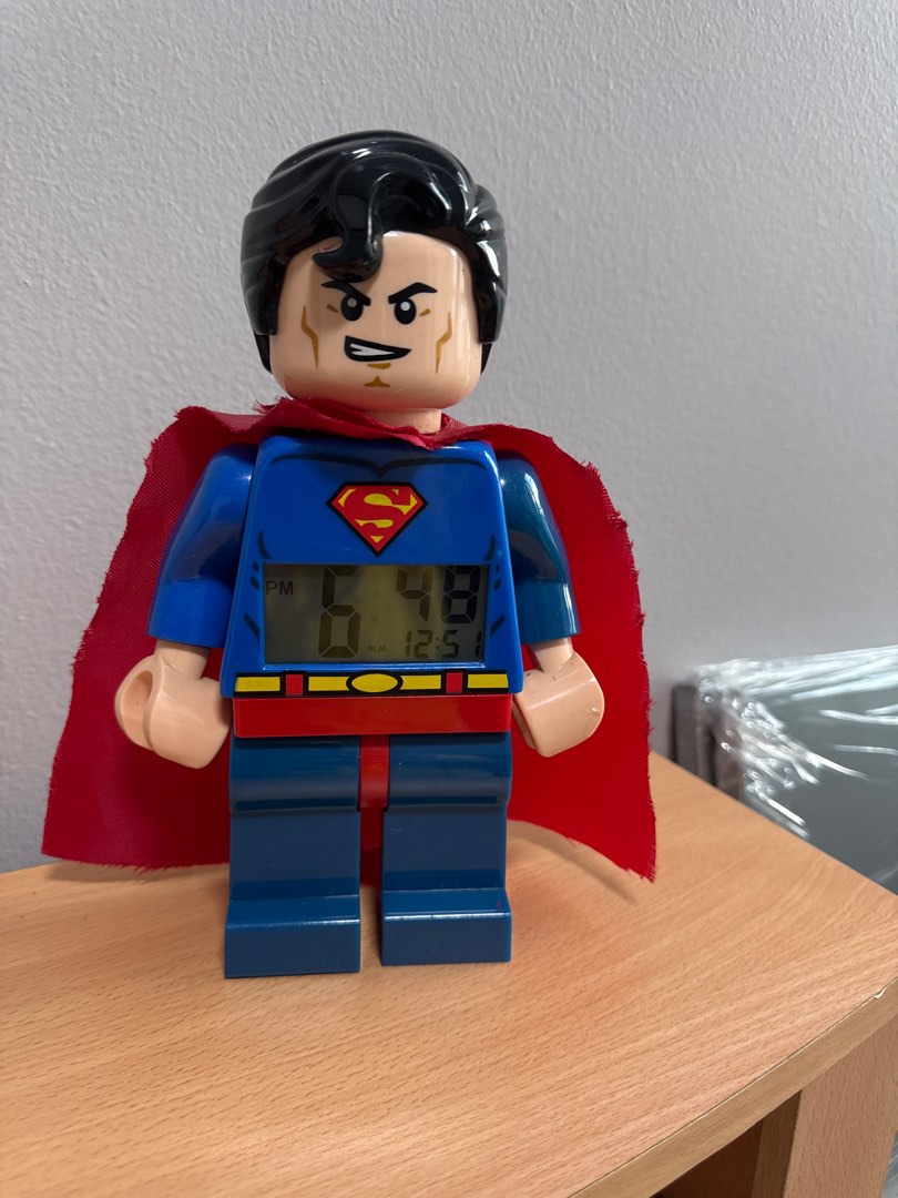 Lego superman clock with alarm, Hobbies & Toys, Toys & Games on Carousell