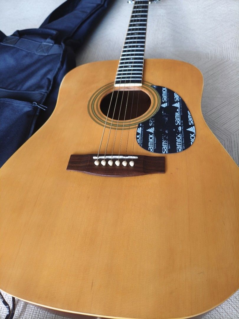 Samick Solid Spruce Top LW-028-SA Matt Acoustic Dreadnought Guitar with ...
