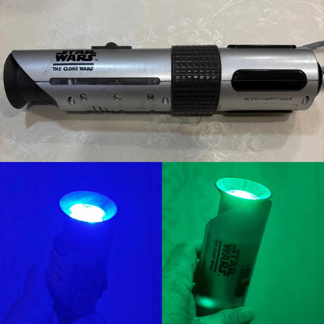 Star Wars Clone Wars Lightsaber LED Torch Light Green and Blue Light ...