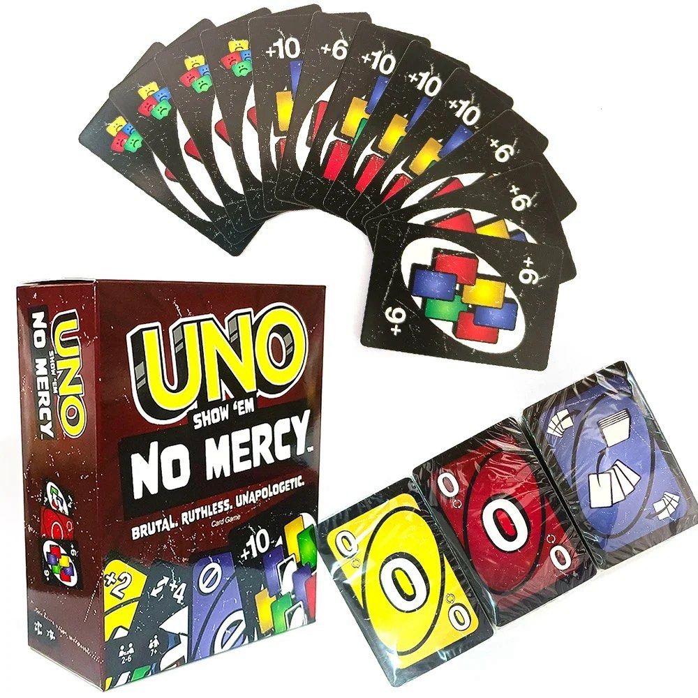 UNO Card Game: NO MERCY Edition + 10 Deluxe Expansion Cards | Ultimate ...