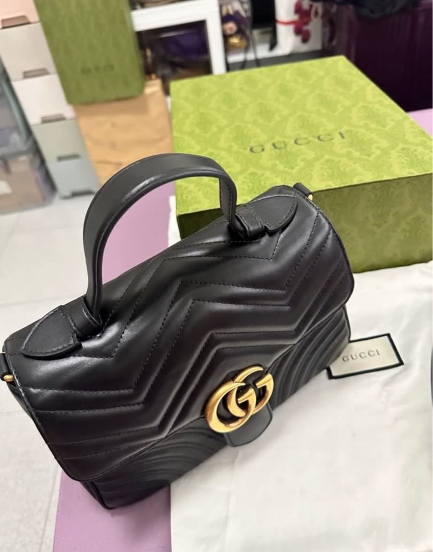 (AUTHENTIC) GUCCI MARMOUNT TOP HANDLE, Luxury, Bags & Wallets on Carousell