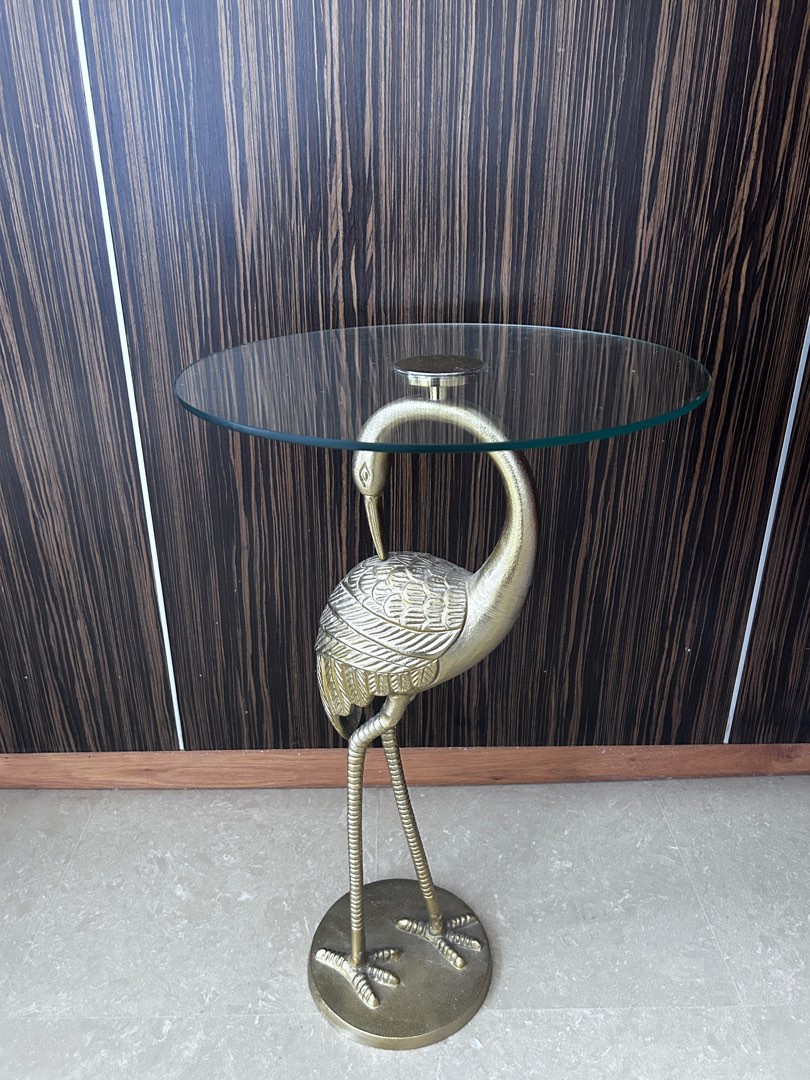 Crane Side Table with Glass Top, Furniture & Home Living, Furniture ...