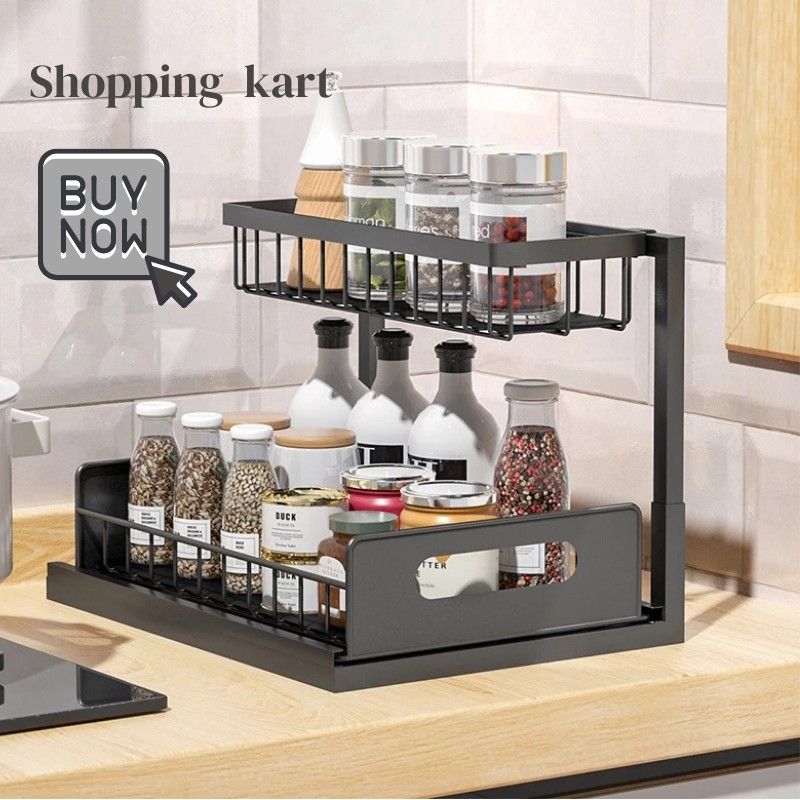 Elysian Sliding Under Sink & Table Top Rack – Multipurpose Storage ...