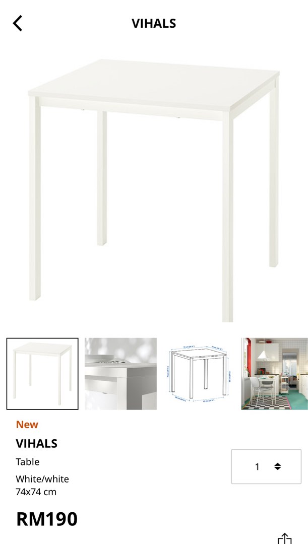IKEA vihals table, Furniture & Home Living, Furniture, Tables & Sets on ...