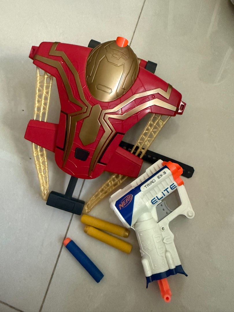Nerf Spiderman web bolt & Triad EX-3 Blaster, Hobbies & Toys, Toys ...