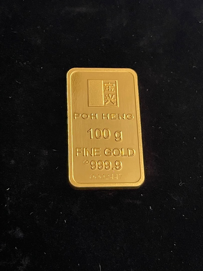 Poh Heng 100g Gold Bar, Hobbies & Toys, Memorabilia & Collectibles ...