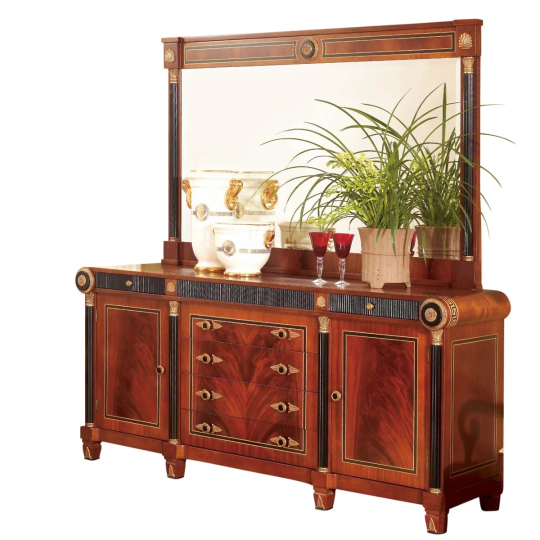 SELENE I Decorated Molding I Mahogany Wood I Sideboard I Buffet Cabinet ...