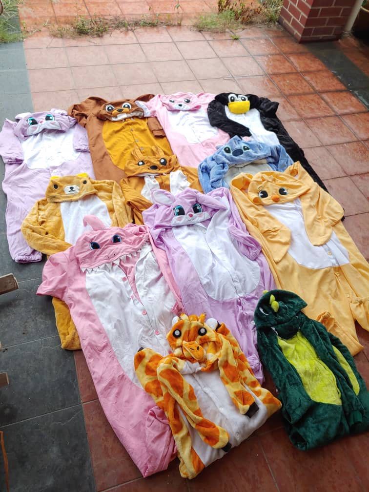 12 pieces multicoloured animals, costume set, 12-piece set, group ...