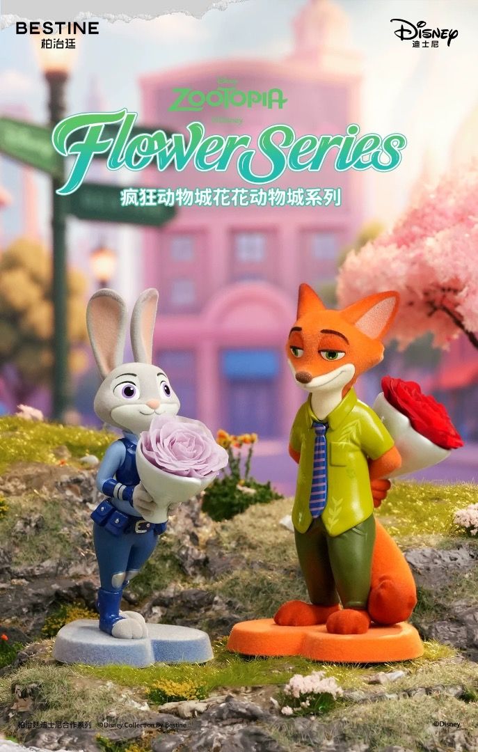 「免費送上門」「端盒6個」Disney《優獸大都會》朱迪 x 尼克 永生花盲盒（七夕情人節禮物/生日禮品） Zootopia Flower ...