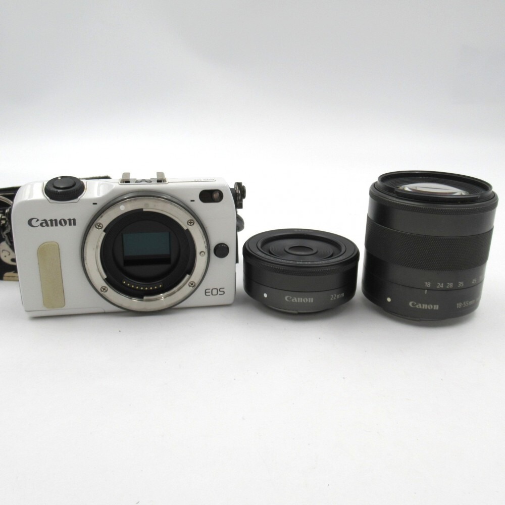 Canon EOS M2 mirrorless camera with two lenses, working condition ...