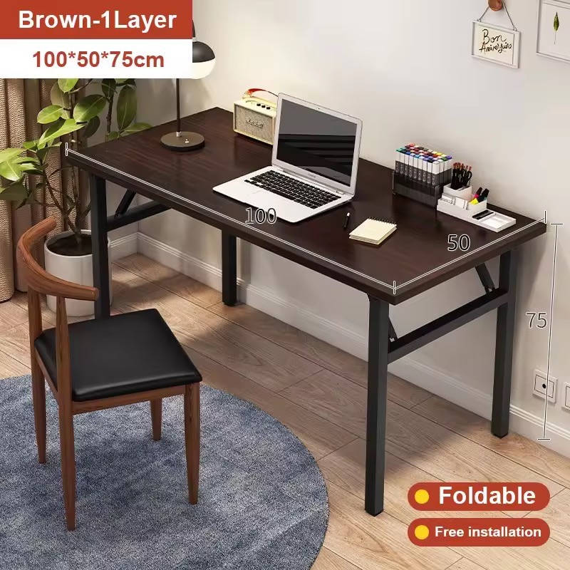 Foldable Writing Desk Table | Brown Computer Study Desk Table | Space ...