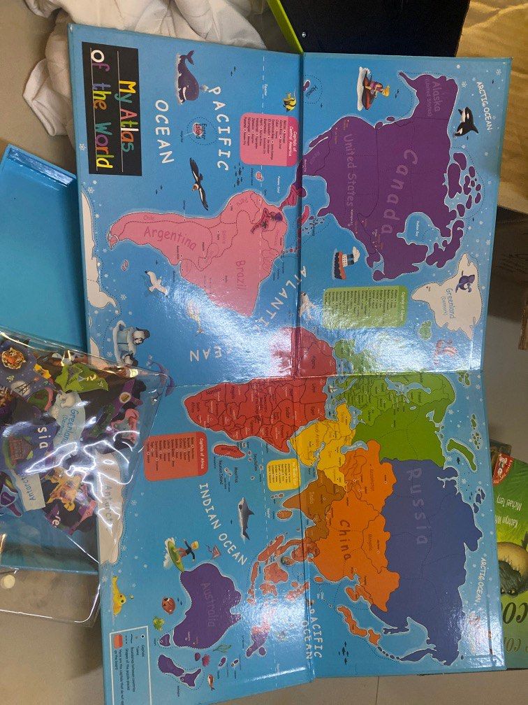 Giant Magnetic Map Atlas of the world, Hobbies & Toys, Toys & Games on ...