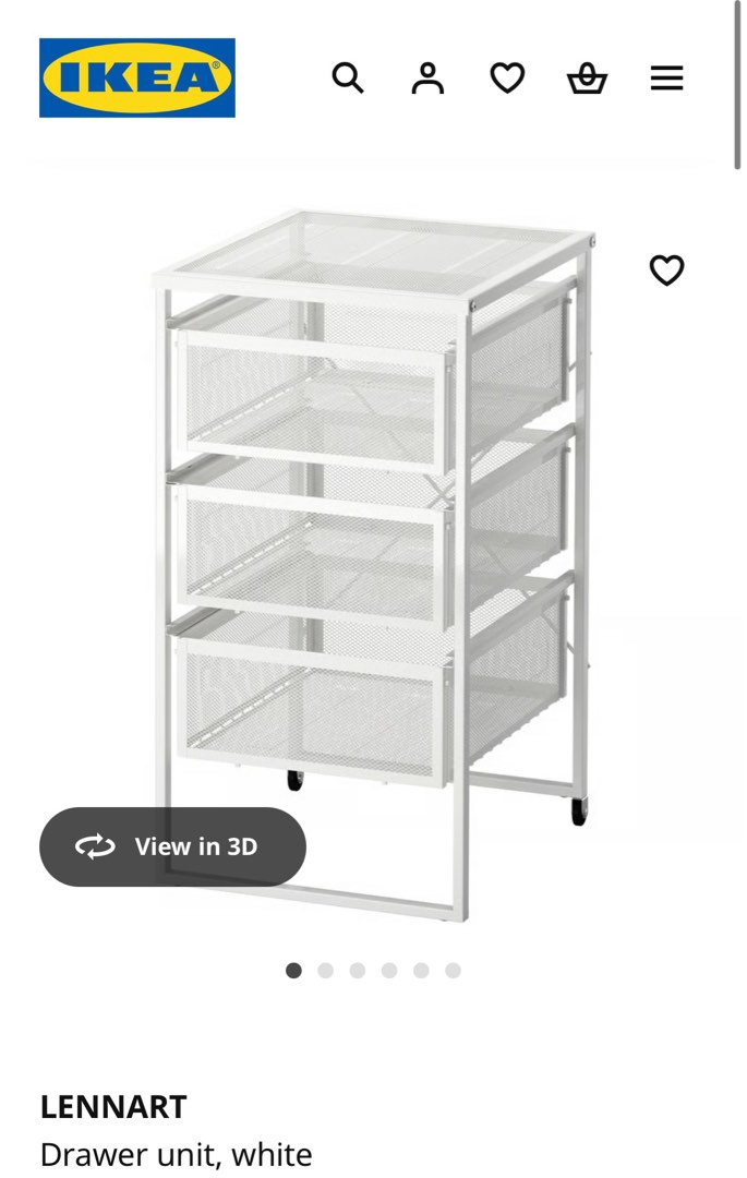 IKEA Lennart Drawer Unit - White, Furniture & Home Living, Furniture ...